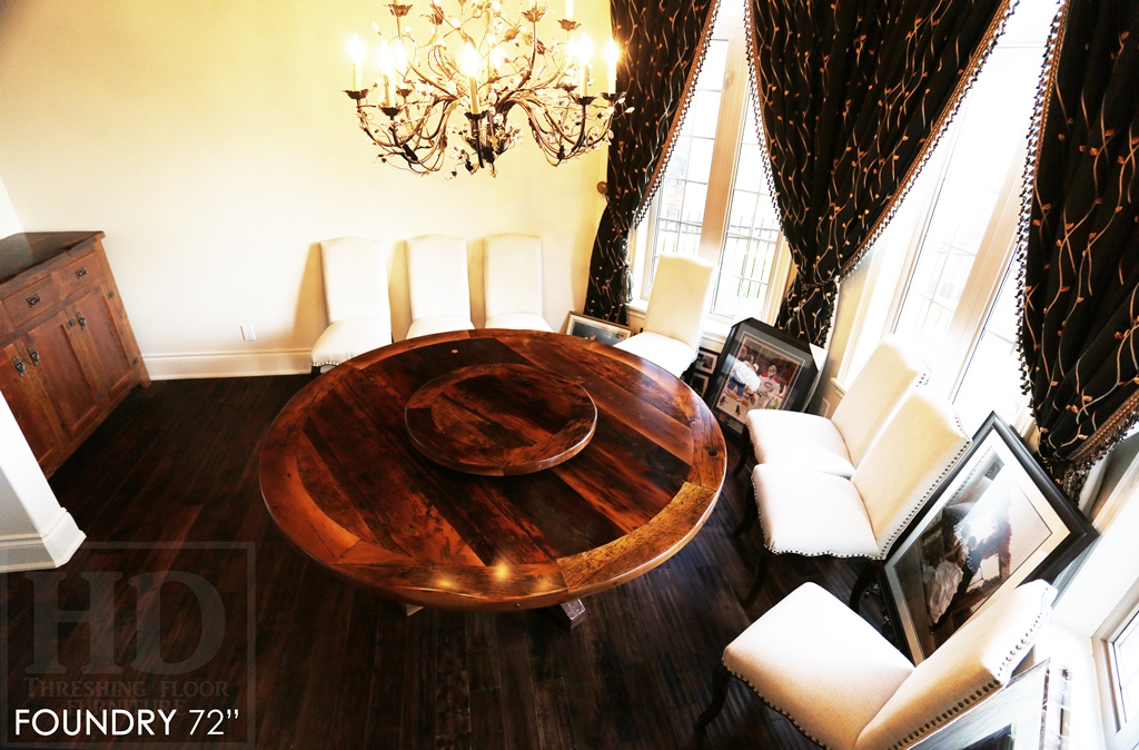 Round Reclaimed Wood Dining Table | Rustic Round Wood Tables