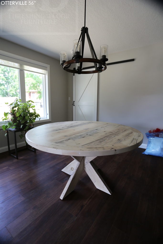 Round Reclaimed Wood Dining Table | Rustic Round Wood Tables