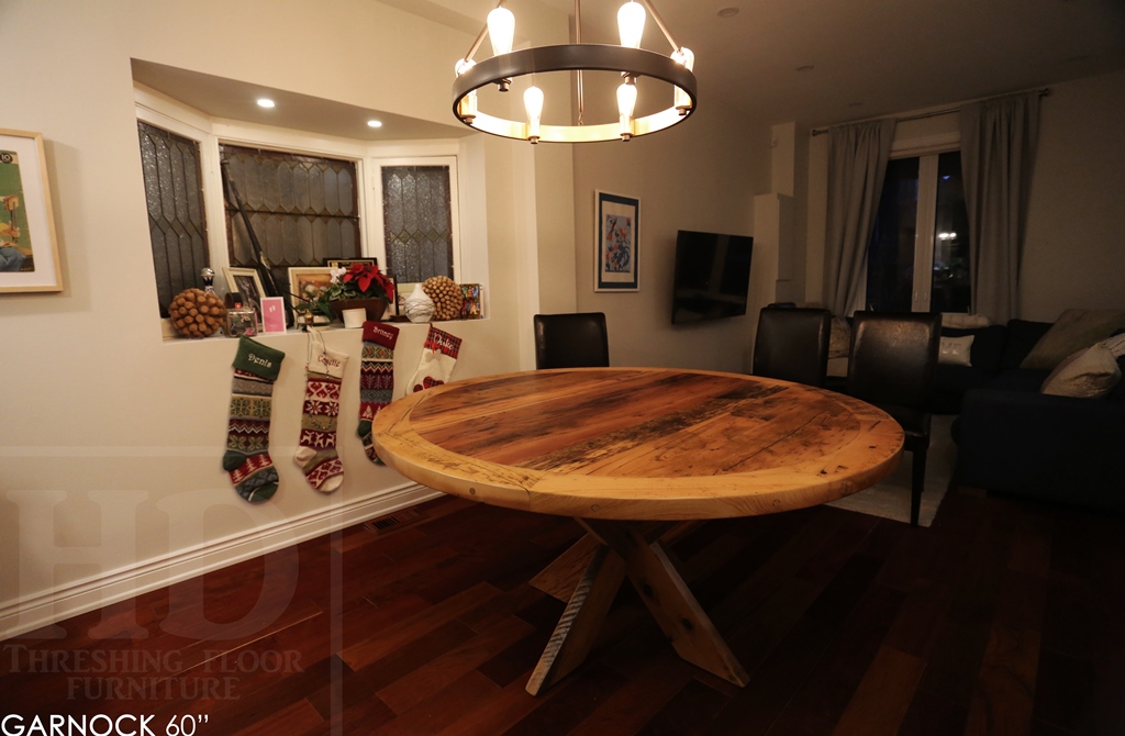 Round Reclaimed Wood Dining Table | Rustic Round Wood Tables