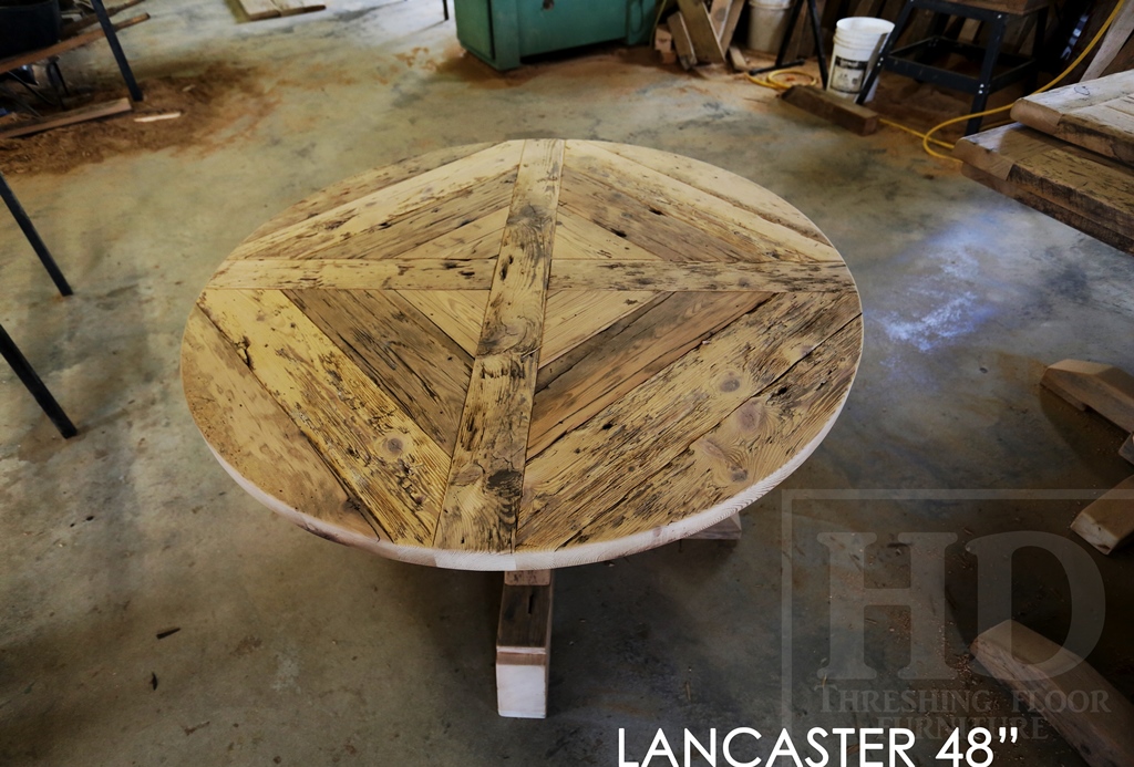 Round Reclaimed Wood Dining Table | Rustic Round Wood Tables