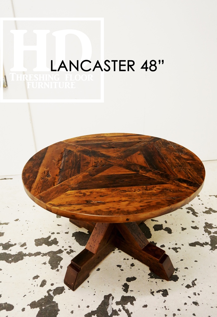 Round Reclaimed Wood Dining Table | Rustic Round Wood Tables