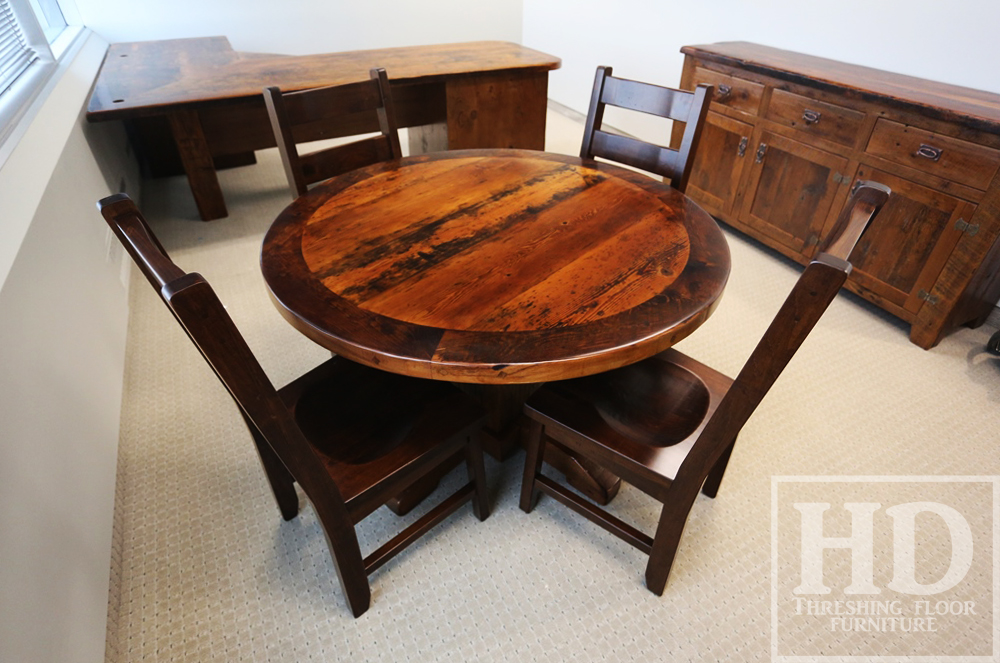 Round Reclaimed Wood Dining Table | Rustic Round Wood Tables