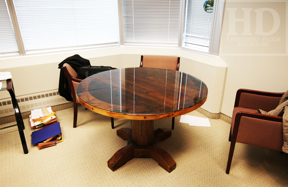 Round Reclaimed Wood Dining Table | Rustic Round Wood Tables