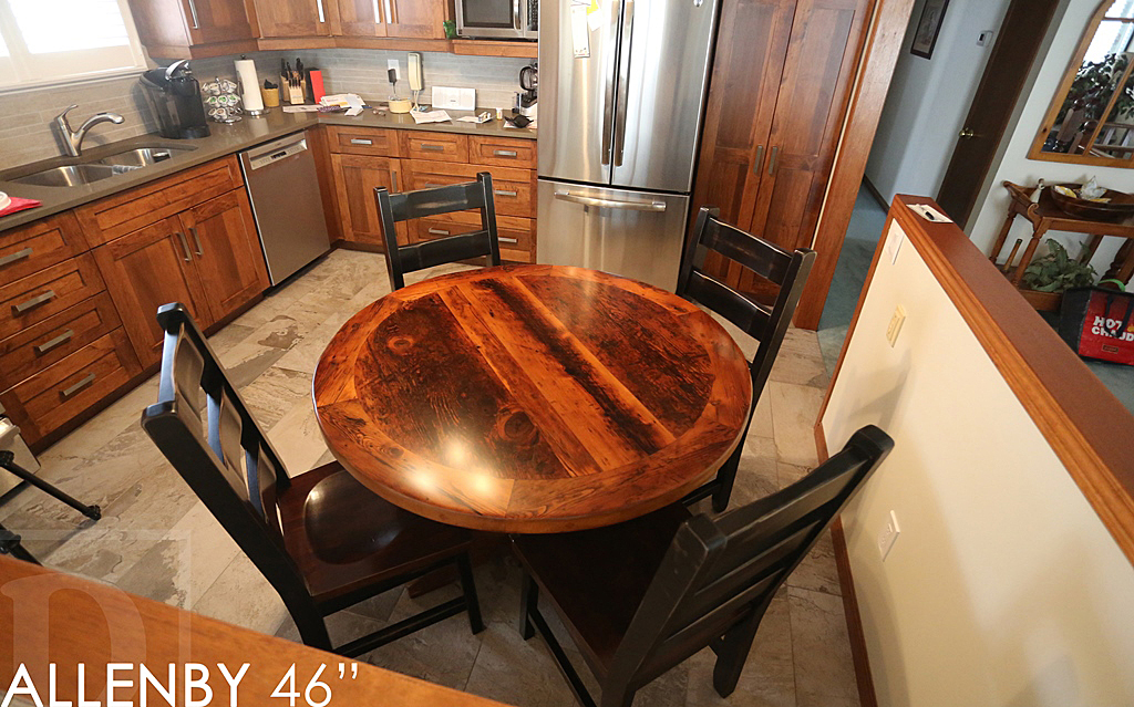 Round Reclaimed Wood Dining Table | Rustic Round Wood Tables