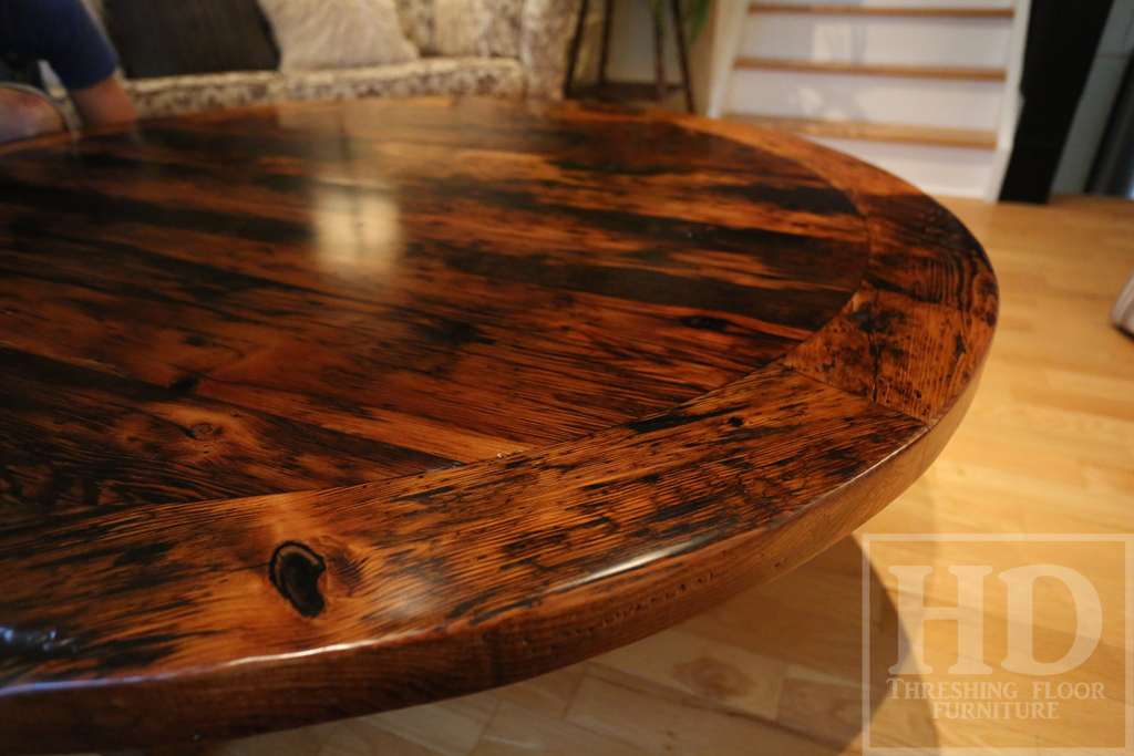 Round Reclaimed Wood Dining Table | Rustic Round Wood Tables