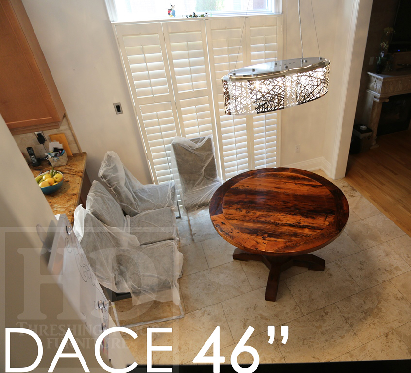 Round Reclaimed Wood Dining Table | Rustic Round Wood Tables