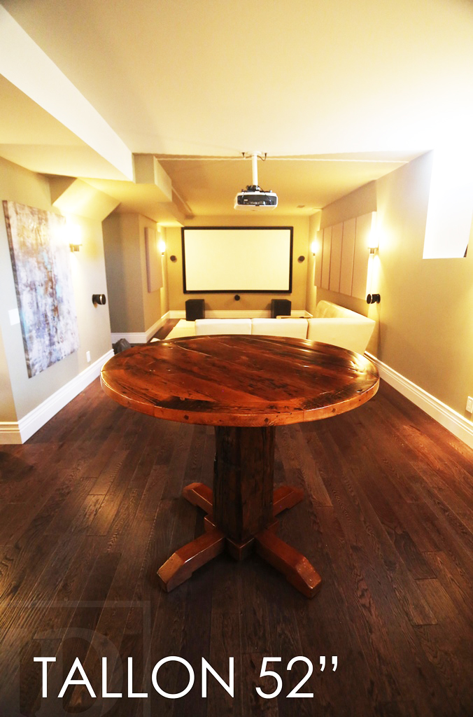 Round Reclaimed Wood Dining Table | Rustic Round Wood Tables