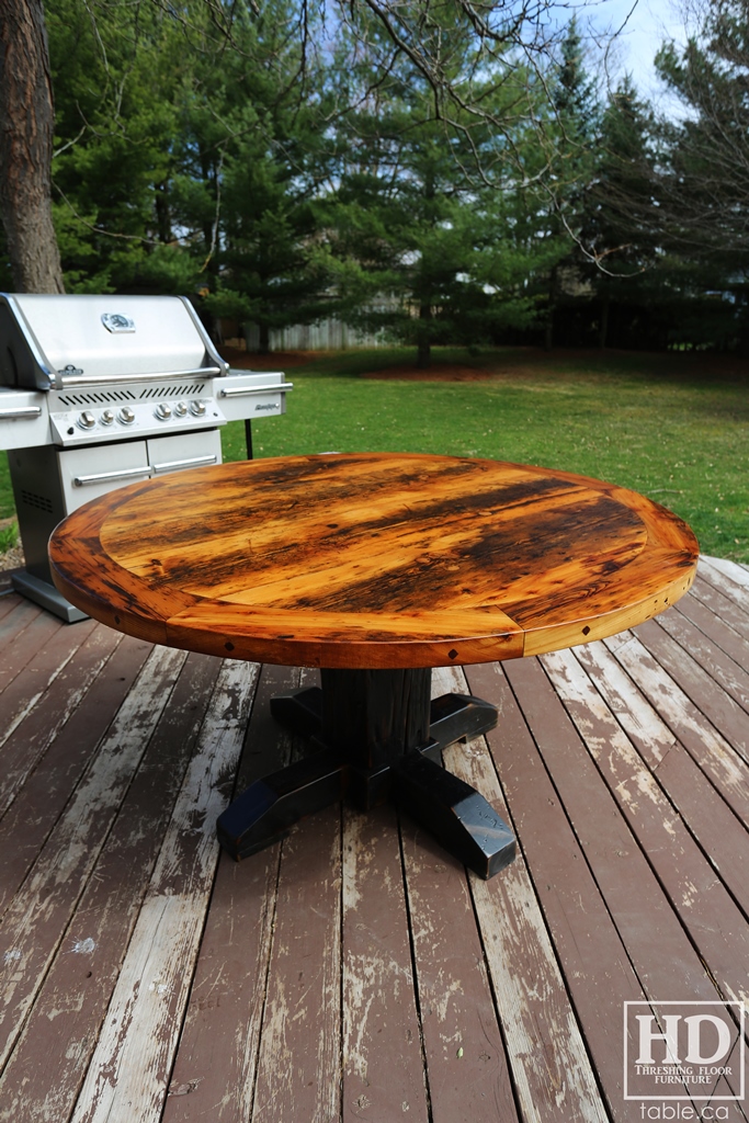 Round Reclaimed Wood Dining Table | Rustic Round Wood Tables