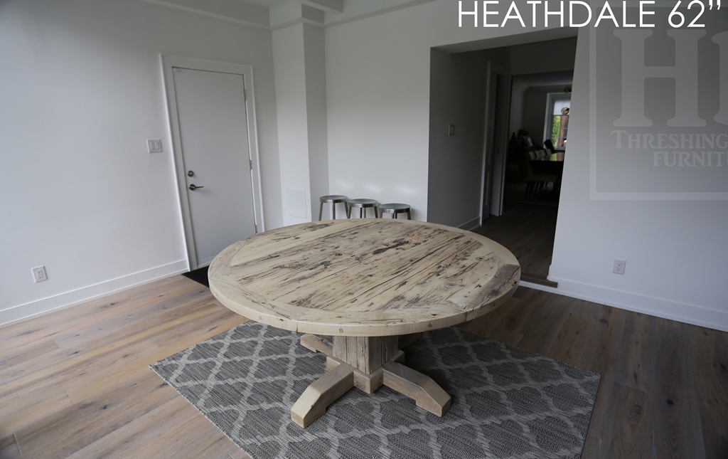 Round Reclaimed Wood Dining Table | Rustic Round Wood Tables
