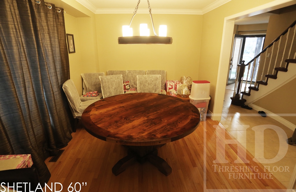 Round Reclaimed Wood Dining Table | Rustic Round Wood Tables