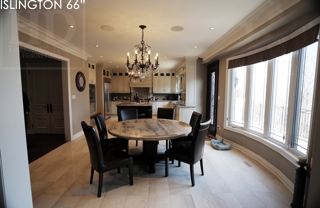 Round Reclaimed Wood Dining Table | Rustic Round Wood Tables