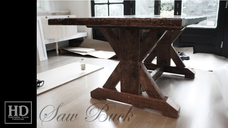 Antique Wood Sawbuck Tables | HD Threshing Floor Furniture