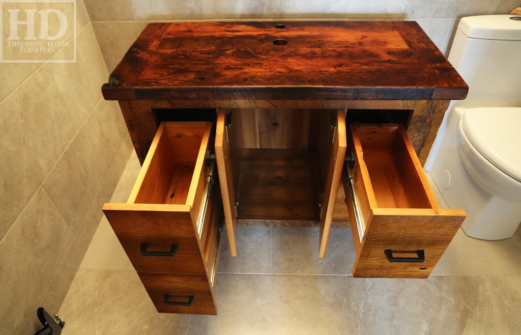 Custom Hand-Made Vanities Made from Ontario Reclaimed Barnwood with ...