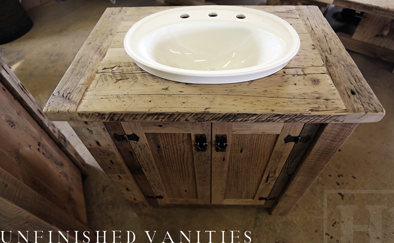 Custom Reclaimed Wood Vanity Toronto Epoxy/polyurethane finish