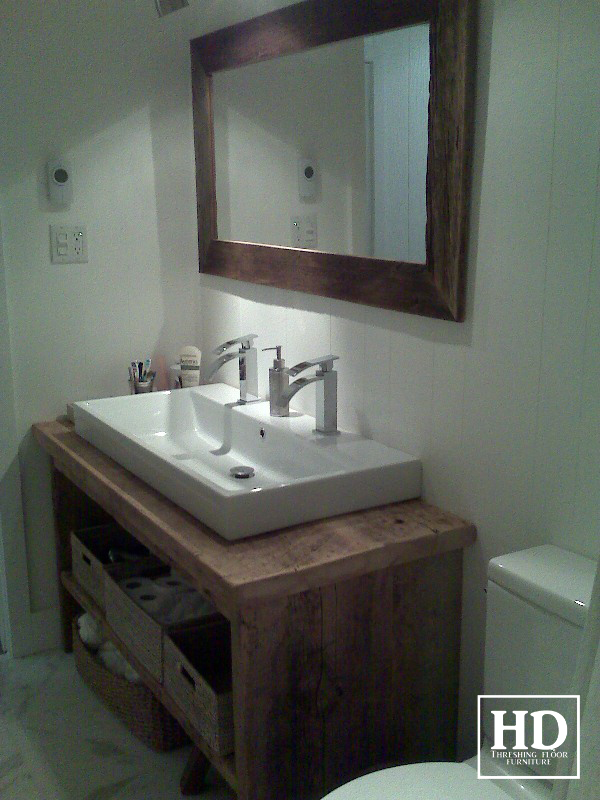 Custom Reclaimed Wood Vanity Cambridge Epoxy/polyurethane finish