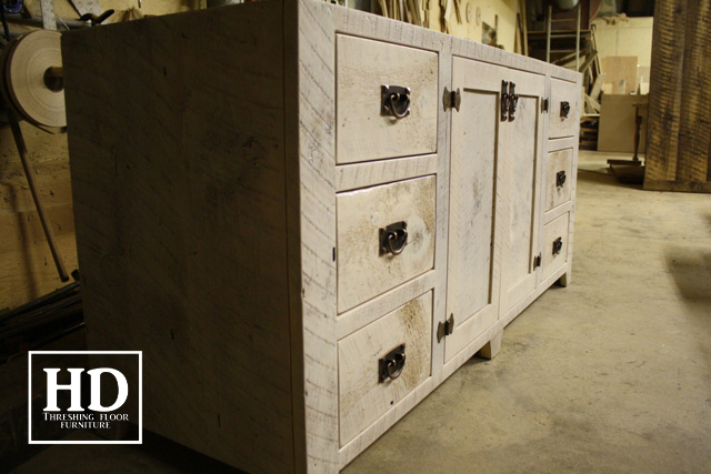 Custom Reclaimed Wood Vanity Toronto Epoxy/polyurethane finish